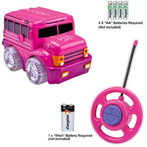 Liberty Imports My First RC Car for Girls - Pink Purple Remote Control 2CH Racer Vehicle for Kids, Toddlers (School Bus)