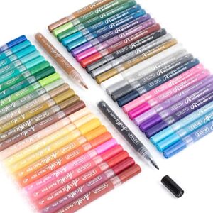 ZEYAR Acrylic Paint Pens, Expert of Rock Painting, Extra Fine, 48 Colors, AP Certified, Permanent&Waterproof Ink, Works on Rock, Wood, Glass, Metal, Ceramic and nearly All Surfaces (48 Colors)