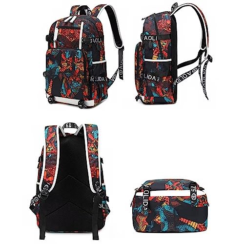 Basketball Player Star J-ordan Luminous Backpack Travel Student Backpack Fans Bookbag for Men Women (Style 4)