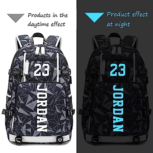 Basketball Player Star J-ordan Luminous Backpack Travel Student Backpack Fans Bookbag for Men Women (Style 4)