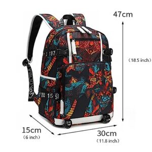 Basketball Player Star J-ordan Luminous Backpack Travel Student Backpack Fans Bookbag for Men Women (Style 4)