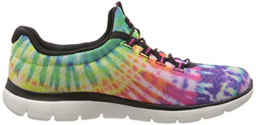 Skechers Women's Summits-Looking Groovy Sneaker, Black/Multi, 8.5 M US