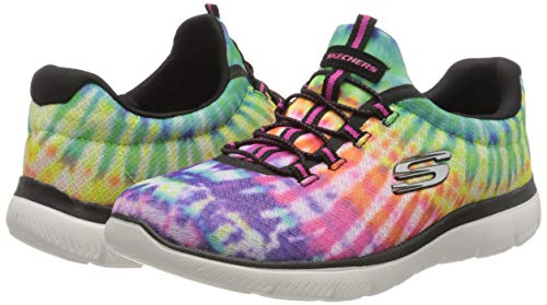 Skechers Women's Summits-Looking Groovy Sneaker, Black/Multi, 8.5 M US