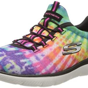 Skechers Women's Summits-Looking Groovy Sneaker, Black/Multi, 8.5 M US