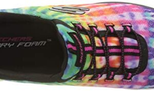 Skechers Women's Summits-Looking Groovy Sneaker, Black/Multi, 8.5 M US