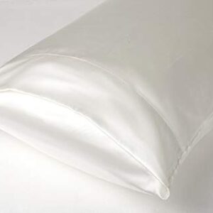 Lanest Housing Satin-Silk Pillowcase King, White Satin Pillowcase for Hair and Skin, Breathable, Super Soft, Cooling Pillow case King Size, Ivory White