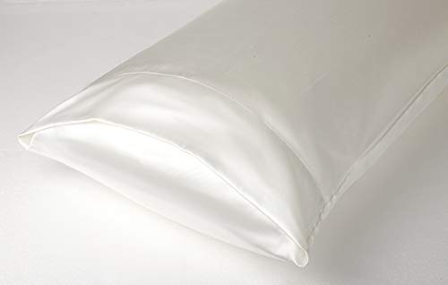 Lanest Housing Satin-Silk Pillowcase King, White Satin Pillowcase for Hair and Skin, Breathable, Super Soft, Cooling Pillow case King Size, Ivory White