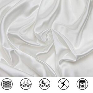 Lanest Housing Satin-Silk Pillowcase King, White Satin Pillowcase for Hair and Skin, Breathable, Super Soft, Cooling Pillow case King Size, Ivory White