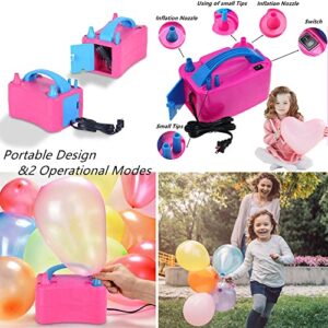 Balloon Pump, Portable Dual Nozzle Ballon Inflator Pump for Balloons 110V 600W Electric Air Pump Blower, Balloon Arch kit &Balloon Garland kit, Balloons for Parties/Helium Tank/Birthday Balloons Set