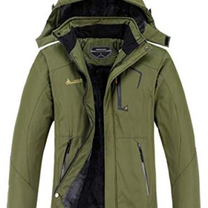 MOERDENG Men's Waterproof Ski Jacket Warm Winter Snow Coat Mountain Windbreaker Hooded Raincoat