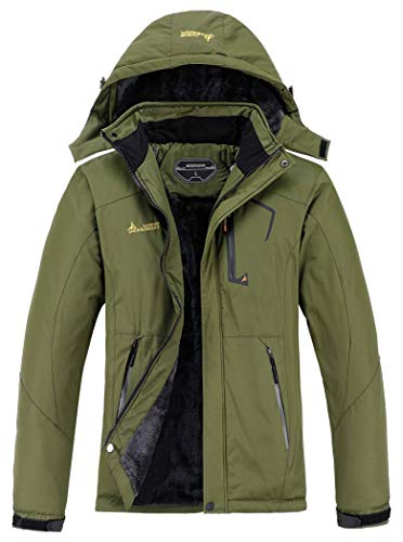 MOERDENG Men's Waterproof Ski Jacket Warm Winter Snow Coat Mountain Windbreaker Hooded Raincoat