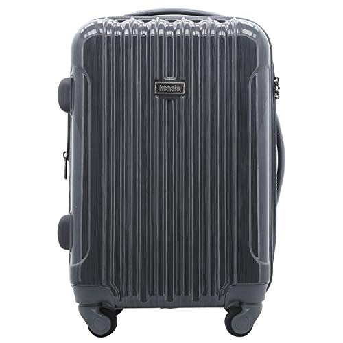 kensie Women's Alma Hardside Spinner Luggage, Expandable, Gun Metal, Carry-On 20-Inch