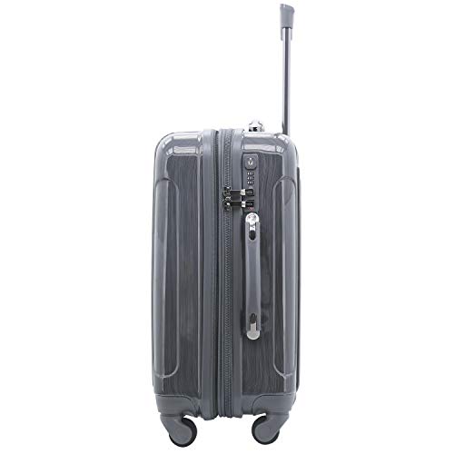 kensie Women's Alma Hardside Spinner Luggage, Expandable, Gun Metal, Carry-On 20-Inch