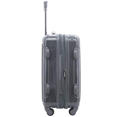 kensie Women's Alma Hardside Spinner Luggage, Expandable, Gun Metal, Carry-On 20-Inch