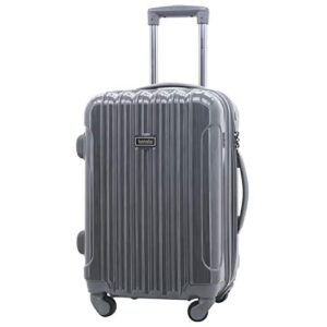 kensie Women's Alma Hardside Spinner Luggage, Expandable, Gun Metal, Carry-On 20-Inch