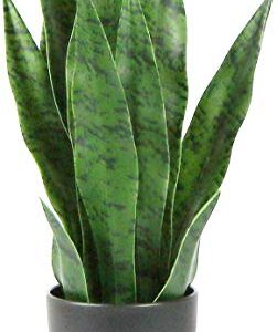 Bird Fiy Artificial Snake Plant Faux Agave Fake Sansevieria Artificial Potted Plants for Indoor and Outdoor Home Office Decor (Green, 16)