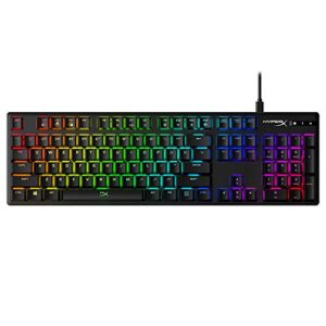 hyperx alloy origins - mechanical gaming keyboard, software-controlled light & macro customization, compact form factor, rgb led backlit - linear hyperx red switch (black)