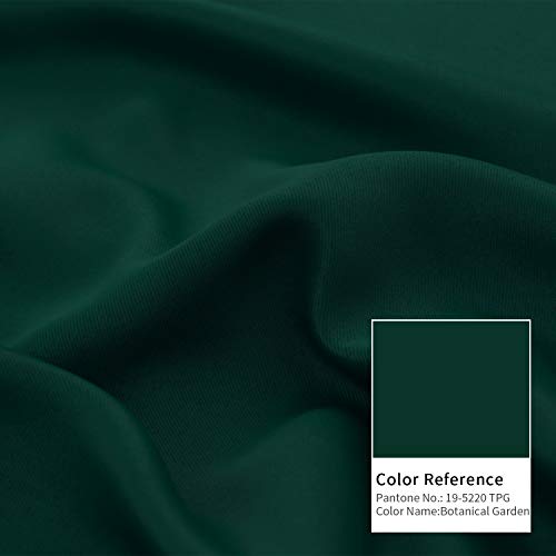 BGment Rod Pocket Blackout Curtains for Bedroom Short - Thermal Insulated Room Darkening Curtain for Window, 42 x 45 Inch, 2 Panels, Emerald