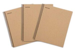 mintra 100% recycled notebooks (letter size (8.5in x 11in), plain cover 3pk)