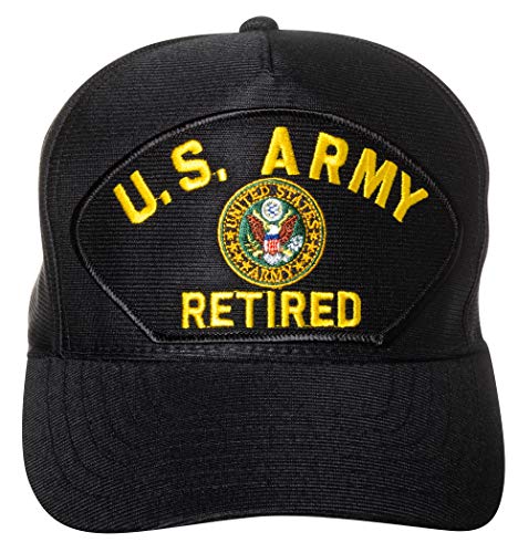 United States Army Retired Emblem Patch Hat Black Baseball Cap