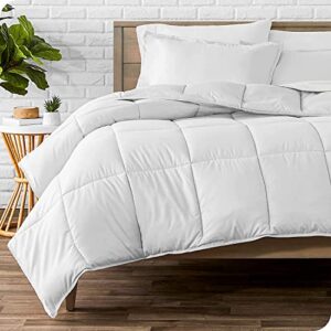 california bedding all season cotton down alternative comforter | eastern king 116x108 inch | 1-pieces duvet insert box stitched with 8 corner tabs microfiber fill fluffy bed comforter, white solid