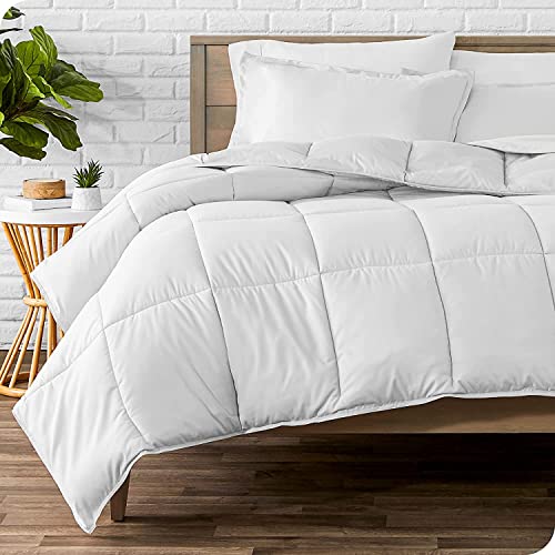 California Bedding All Season Cotton Down Alternative Comforter | Eastern King 116x108 Inch | 1-Pieces Duvet Insert Box Stitched with 8 Corner Tabs Microfiber Fill Fluffy Bed Comforter, White Solid