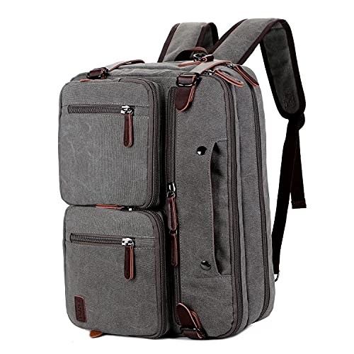 Baosha Convertible Briefcase Backpack 17 Inch Laptop Bag Case Business Briefcase HB-22 (Grey)