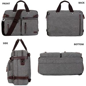 Baosha Convertible Briefcase Backpack 17 Inch Laptop Bag Case Business Briefcase HB-22 (Grey)