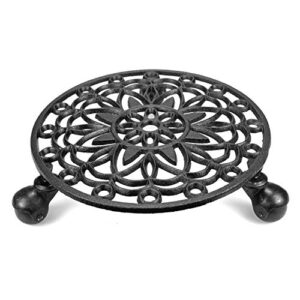 fasmov cast iron plant stand plant pallet caddy plant pot with heavy duty wheels indoor planter trolley casters rolling tray coaster