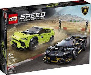 lego speed champions lamborghini urus st-x and lamborghini huracán super trofeo evo 76899 building kit (663 pieces)