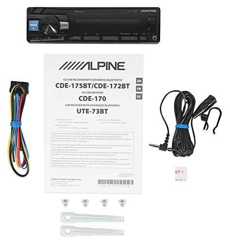 ALPINE UTE-73BT Digital Media Advanced Bluetooth Car Receiver w/AUX/USB+Remote