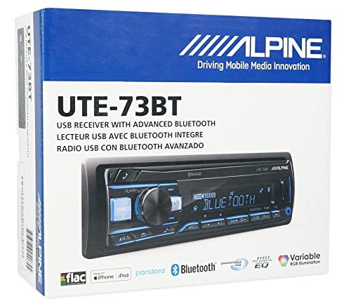 ALPINE UTE-73BT Digital Media Advanced Bluetooth Car Receiver w/AUX/USB+Remote