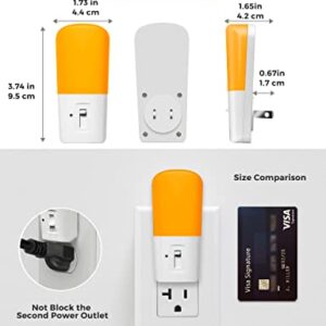 LOHAS Amber Night Light, Dimmable Plug in LED, Yellow Night Light with Dusk to Dawn Sensor, Kids Night Lights for Bedroom, 5-80LM Sleep Aid No Blue Light for Nursery, Hallway, Kitchen, Stairway, 2Pack