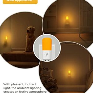 LOHAS Amber Night Light, Dimmable Plug in LED, Yellow Night Light with Dusk to Dawn Sensor, Kids Night Lights for Bedroom, 5-80LM Sleep Aid No Blue Light for Nursery, Hallway, Kitchen, Stairway, 2Pack