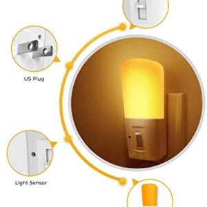 LOHAS Amber Night Light, Dimmable Plug in LED, Yellow Night Light with Dusk to Dawn Sensor, Kids Night Lights for Bedroom, 5-80LM Sleep Aid No Blue Light for Nursery, Hallway, Kitchen, Stairway, 2Pack