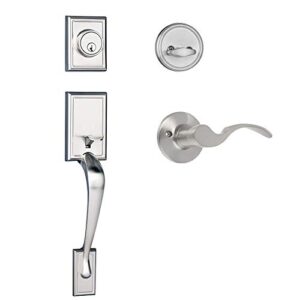 dynasty hardware rid-mon-100-us15-lh ridgecrest front door handleset, satin nickel, with monterey lever, left hand