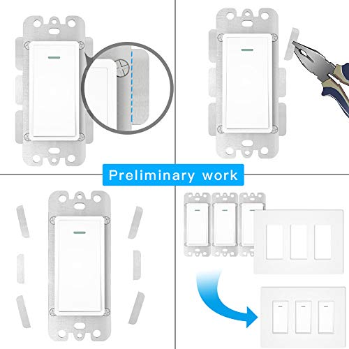 MOES WiFi Smart Light Switch,3 Gang No Screw Panel Smart Life/Tuya App Wireless Remote Control Wall Switch Timer for Lights,Compatible with Alexa,Google Home, Neutral Wire Required, No Hub Required