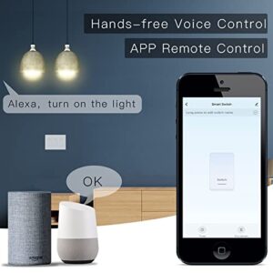 MOES WiFi Smart Light Switch,3 Gang No Screw Panel Smart Life/Tuya App Wireless Remote Control Wall Switch Timer for Lights,Compatible with Alexa,Google Home, Neutral Wire Required, No Hub Required