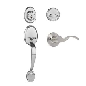 dynasty hardware col-mon-100-us15-lh colorado front door handleset, satin nickel, with monterey lever, left hand