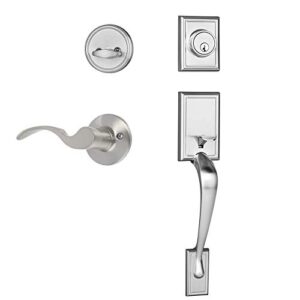 dynasty hardware rid-mon-100-us15-rh ridgecrest front door handleset, satin nickel, with monterey lever, right hand