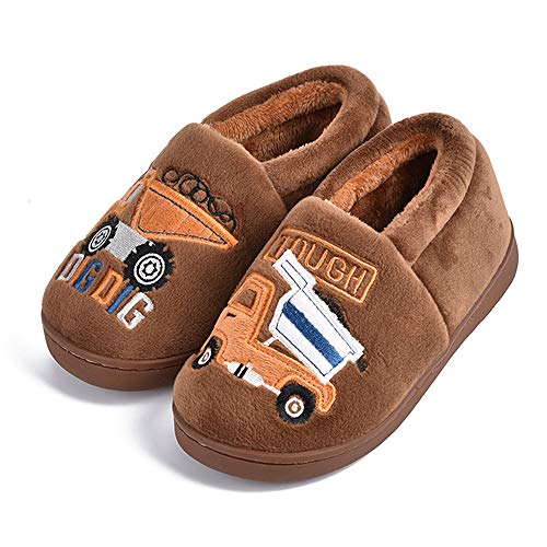 SITAILE Boys Girls Toddler House Slippers,Kids Fur Lined Warm Slip On Home Slippers Cute Winter Nonslip Indoor Slippers