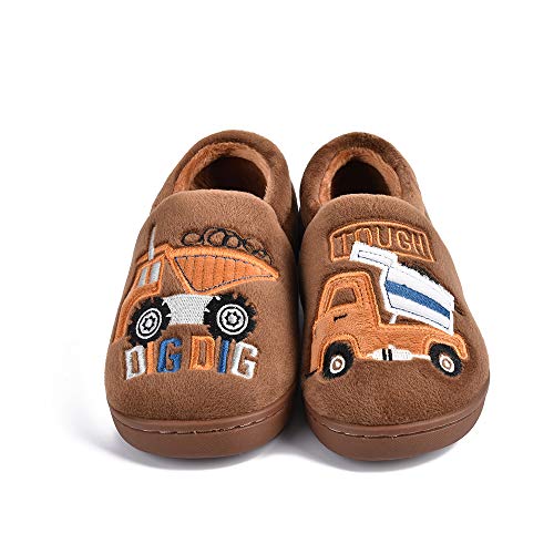 SITAILE Boys Girls Toddler House Slippers,Kids Fur Lined Warm Slip On Home Slippers Cute Winter Nonslip Indoor Slippers