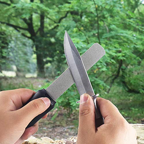 SHARPAL 121N Dual-Grit Diamond Sharpening Stone File Garden Tool Sharpener Coarse 325 / Extra Fine 1200 Grit for Sharpening Knife, Axe, Hatchet, Lawn Mower Blade, Loppers, Chisels, Spade, Drills