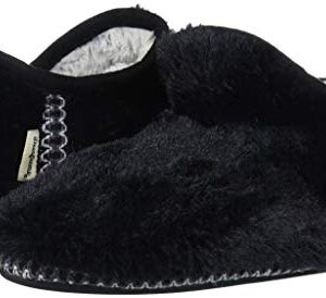 Dearfoams Unisex-Kid's Charlotte faux faux fur Bootie Slipper, Black, 2-3 Big