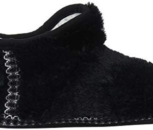 Dearfoams Unisex-Kid's Charlotte faux faux fur Bootie Slipper, Black, 2-3 Big