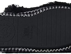 Dearfoams Unisex-Kid's Charlotte faux faux fur Bootie Slipper, Black, 2-3 Big