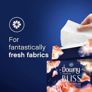 Downy Infusions Dryer Sheets, Laundry Fabric Softener, Bliss, Sparkling Amber & Rose, 200 count.