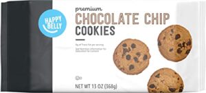 amazon brand - happy belly premium chocolate chip cookies, 13 ounce