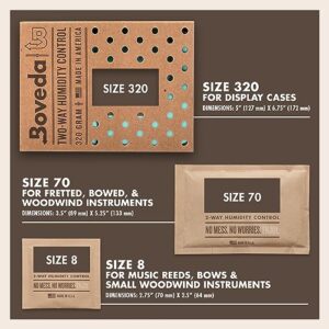 Boveda High-Absorbency 49% Two-Way Humidity Control Pack for Music Instruments in Extreme Humidity – Single – Size 40 – Prevents Warping & Cracking of Wooden Instruments – Individually Wrapped