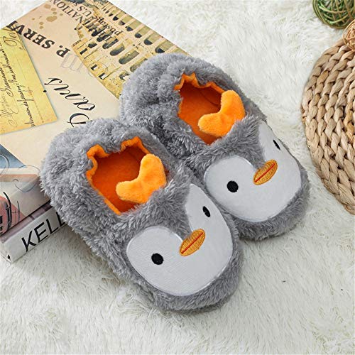 Csfry Toddler Boys Girls House Slippers Cartoon Warm Home Shoes Indoor Bedroom Orange